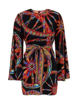 Dolce & Gabbana Printed Stretch Crepe Dress - Multicolor