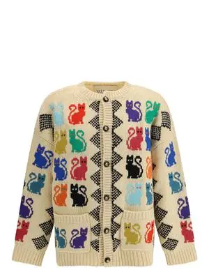 Valentino Garavani Le Chat De La Maison Jacquard Cardigan - Multicolor