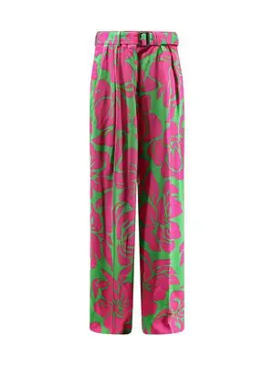 Dries Van Noten Peaches Viscose Trousers - Green