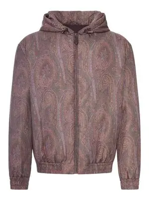 Etro ETRO Padded Arnica Pattern Bomber Jacket With Hood Multicolor