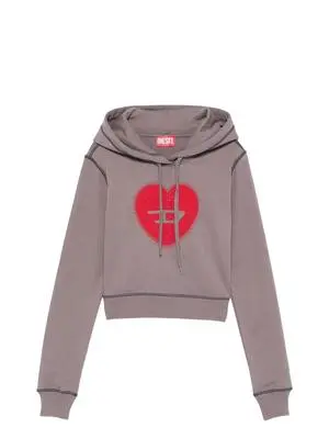 DIESEL® Cotton Graphic Cropped Hoodie - Multicolor