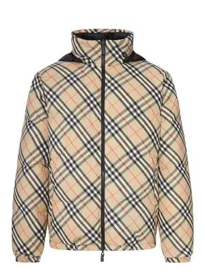 Burberry Snowdon Check Reversible Down Jacket - Black