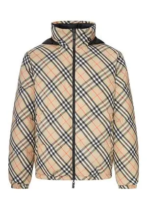 Burberry Snowdon Check Reversible Down Jacket - Black