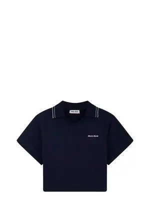 Miu Miu Cotton Sweatshirt With Logo Embroidery - Multicolor