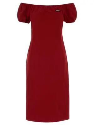 Miu Miu Cotton Midi Dress - Red