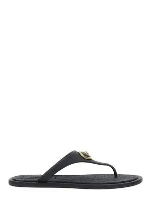 Versace Rubber Medusa Detail Slides - Black