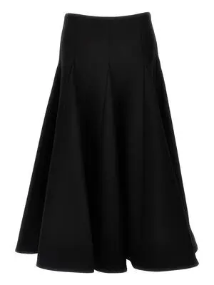 Valentino Garavani Crepe Couture Wool And Silk Skirt - Black