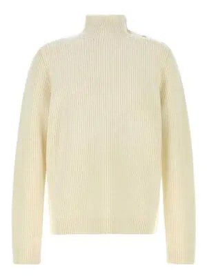 Prada Virgin Wool Knit Sweater - White