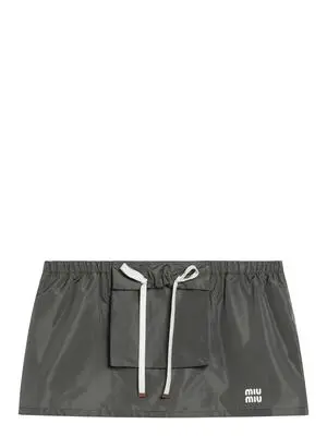 Miu Miu MIU MIU Tela Tec Miniskirt With Front Pocket Green