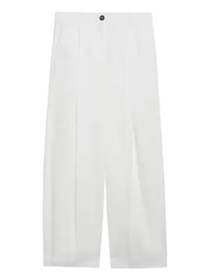TOTEME Single-pleat Organic Cotton Trousers - White