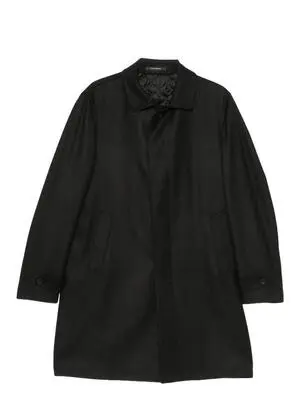 Tagliatore Single-breasted Virgin Wool Overcoat - Black