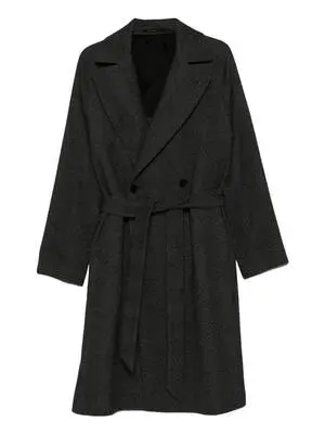 Tagliatore Herringbone Double-breasted Coat - Gray