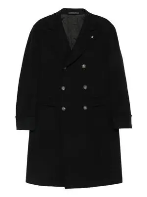 Tagliatore Double-breasted Cashmere-blend Overcoat - Black