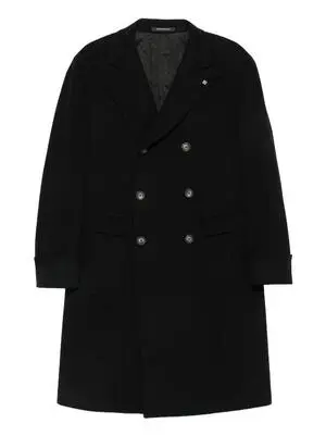 Tagliatore TAGLIATORE Double-Breasted Cashmere-Blend Overcoat Black