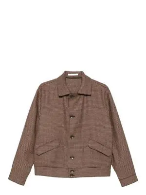 Tagliatore Houndstooth Shirt Jacket - Brown