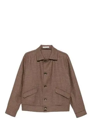 Tagliatore Houndstooth Shirt Jacket - Brown