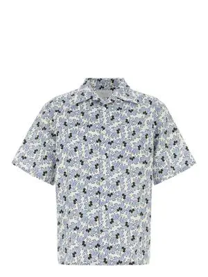 Prada Printed Cotton Poplin Shirt - Cream