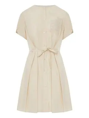 Loewe Cotton Poplin Chemisier With Anagram Embroidery - Cream