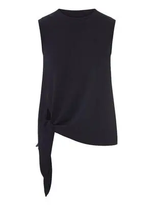 JW Anderson Cotton Tank Top With Knotted Hem - Black