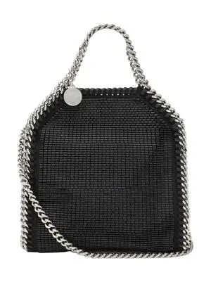 Stella McCartney Falabella Micro Tote Bag In Crystal Mesh - Black