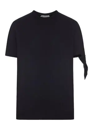 JW Anderson Knotted Sleeve Jersey T-shirt - Black