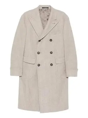 Tagliatore Tagliatore Neutrals Coats - Double Breasted Coats Men Cream