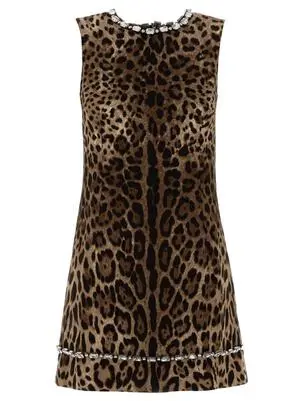 Dolce & Gabbana Leopard Cady Dress - Multicolor
