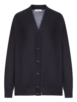 LEMAIRE Relaxed Twisted Merino Blend Cardigan - Black
