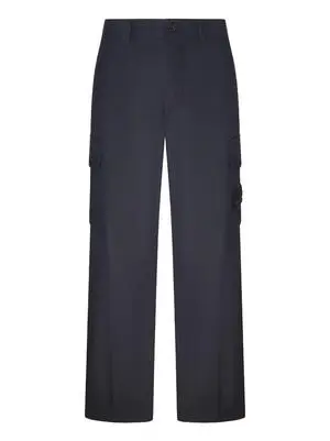 Stone Island Wide Leg Cargo Pants - Black