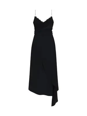 Moschino Midi Dress With Lace - Black