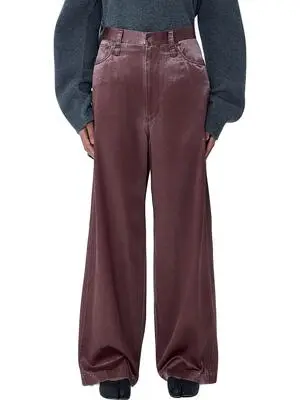 Issey Miyake Satin Wide-leg Jeans - Brown