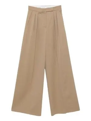 Max Mara MAX MARA Virgin Wool Palazzo Trousers Brown