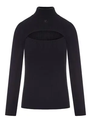 COURREGES Ribbed Sweater - Black