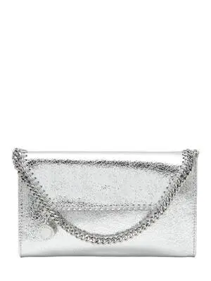 Stella McCartney Stella Mccartney Falabella Metallic Silver Crossbody Wallet Bag Women Silver