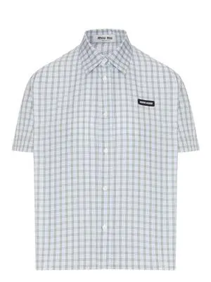 Miu Miu MIU MIU Check Poplin Shirt Multicolor