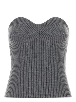 JIL SANDER Wool Blend Bodice - Gray