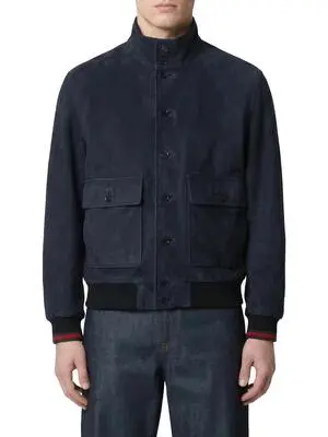Gucci Suede Bomber Jacket - Blue