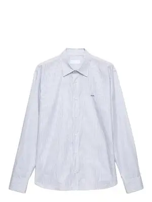 Prada Striped Cotton Poplin Shirt - Blue