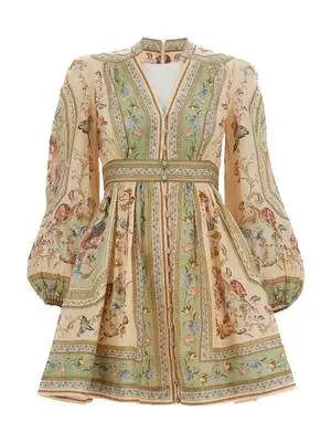 Zimmermann Roselight Linen Mini Dress - Multicolor