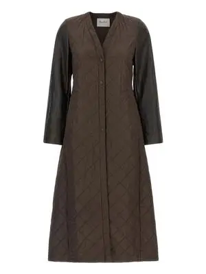 Max Mara Quilted Long Jacket - Green