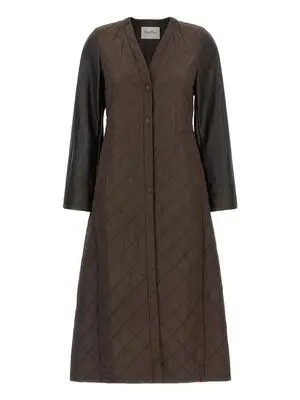 Max Mara Quilted Long Jacket - Green