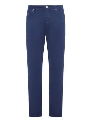 Brunello Cucinelli Five-pocket Garment-dyed Denim Trousers - Blue