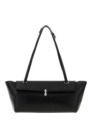 Savette Leather Trapeze Shoulder Bag - Black