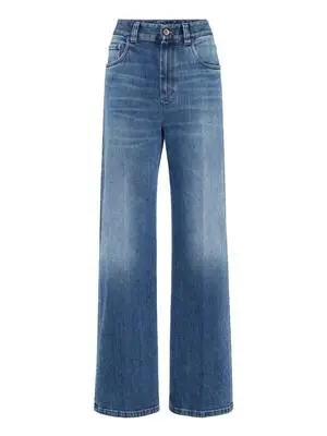 Brunello Cucinelli BRUNELLO CUCINELLI Wide-Leg Denim Pants Multicolor