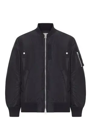 Sacai Nylon Bomber Jacket With Zip - Black