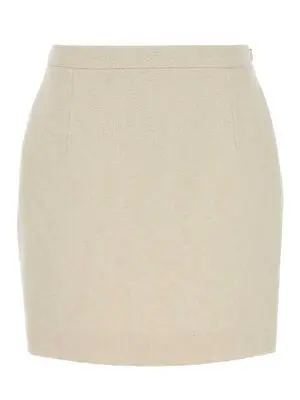 Alessandra Rich Cream Tweed Mini Skirt - Yellow