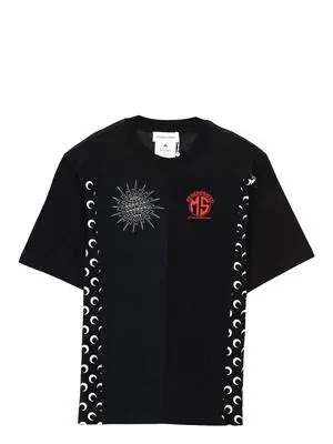 MARINE SERRE T-shirt Upcycled Con Stampa - Black