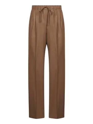 MAX MARA Max Mara Women Tobacco Stretch Cashmere Gatti Drawstring Trousers
