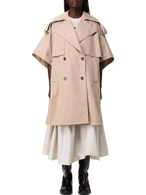 Max Mara Oversized Cotton Double Breasted Trench Coat - White