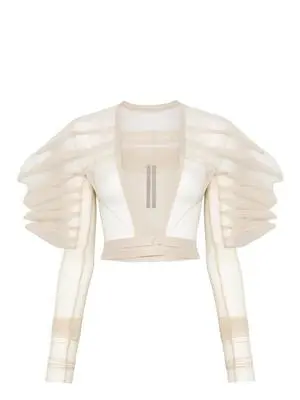 Rick Owens RICK OWENS Long Sleeve Crop Top Cream